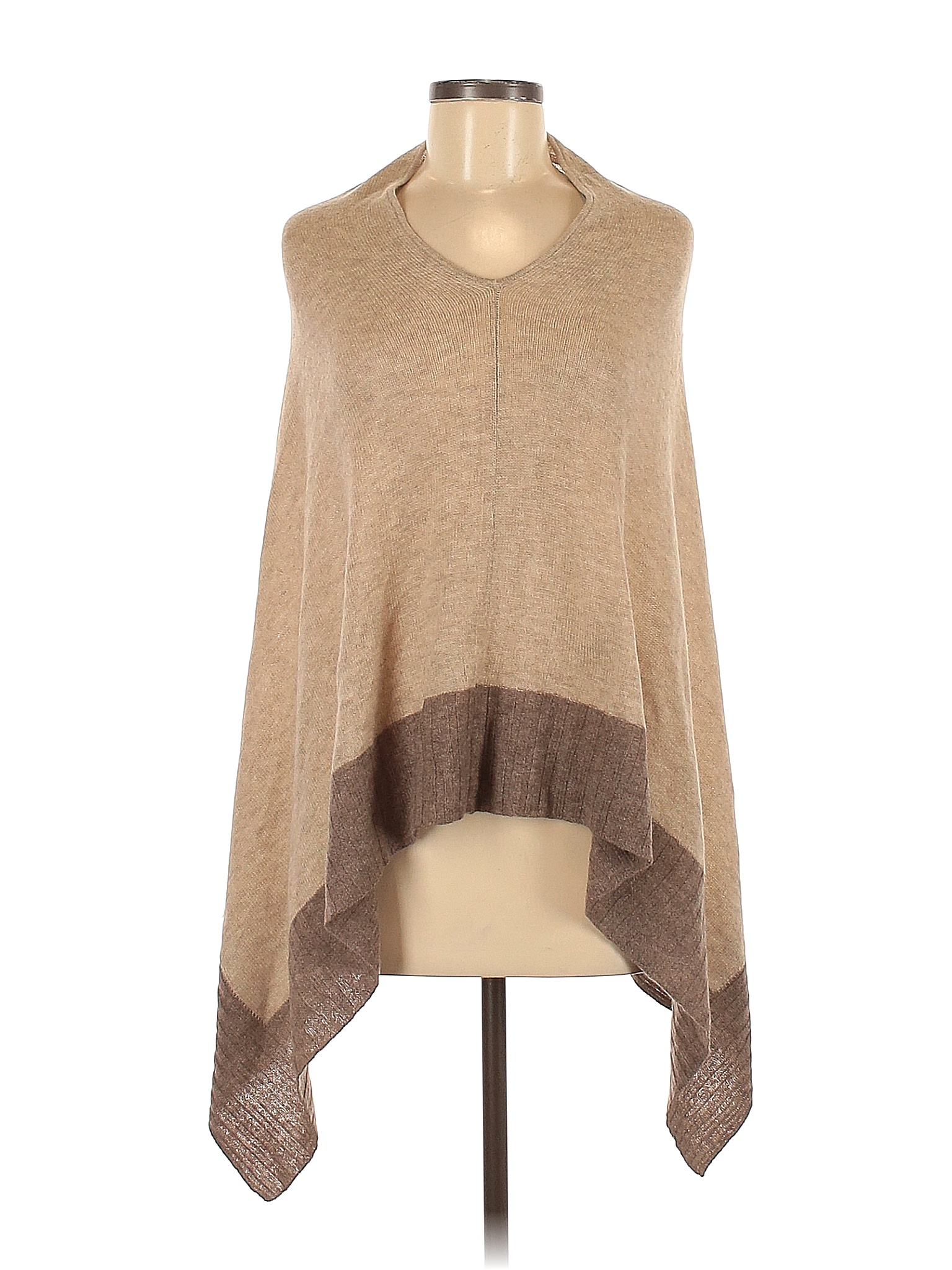 Celeste Solid Brown Tan Poncho One Size - 64% off | thredUP