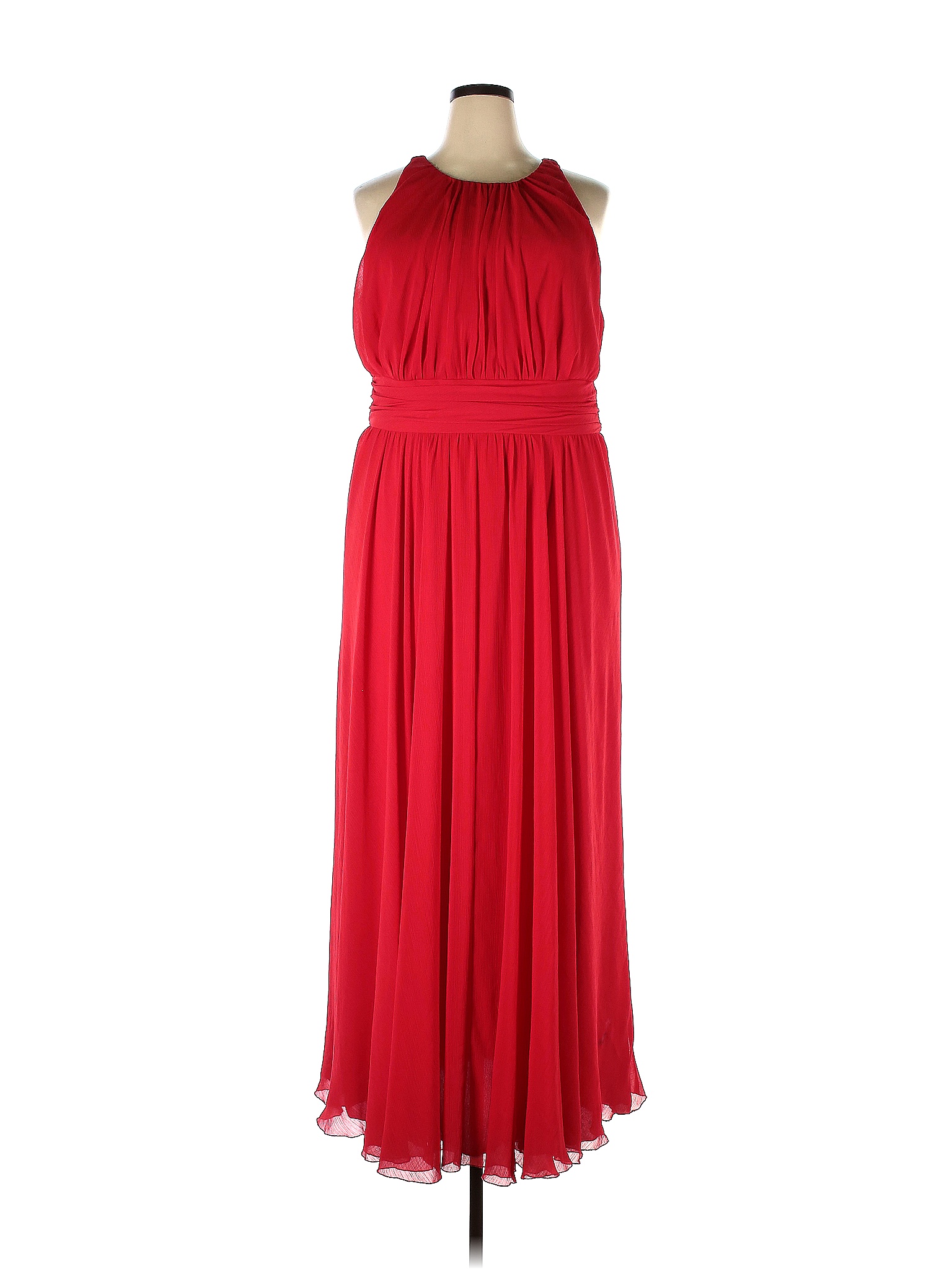 Badgley Mischka Solid Red Ruby Red Gala Gown Size 20W (Plus) - 90% off ...