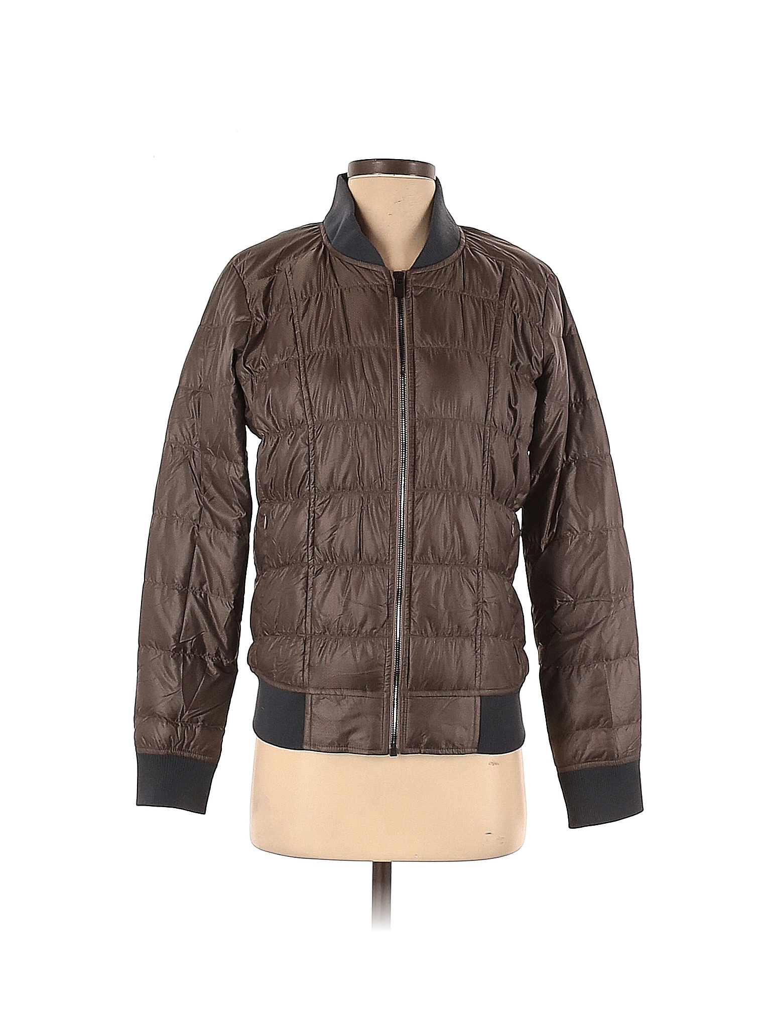 Athleta 100% Nylon Solid Brown Tan Track Jacket Size S - 73% off | thredUP