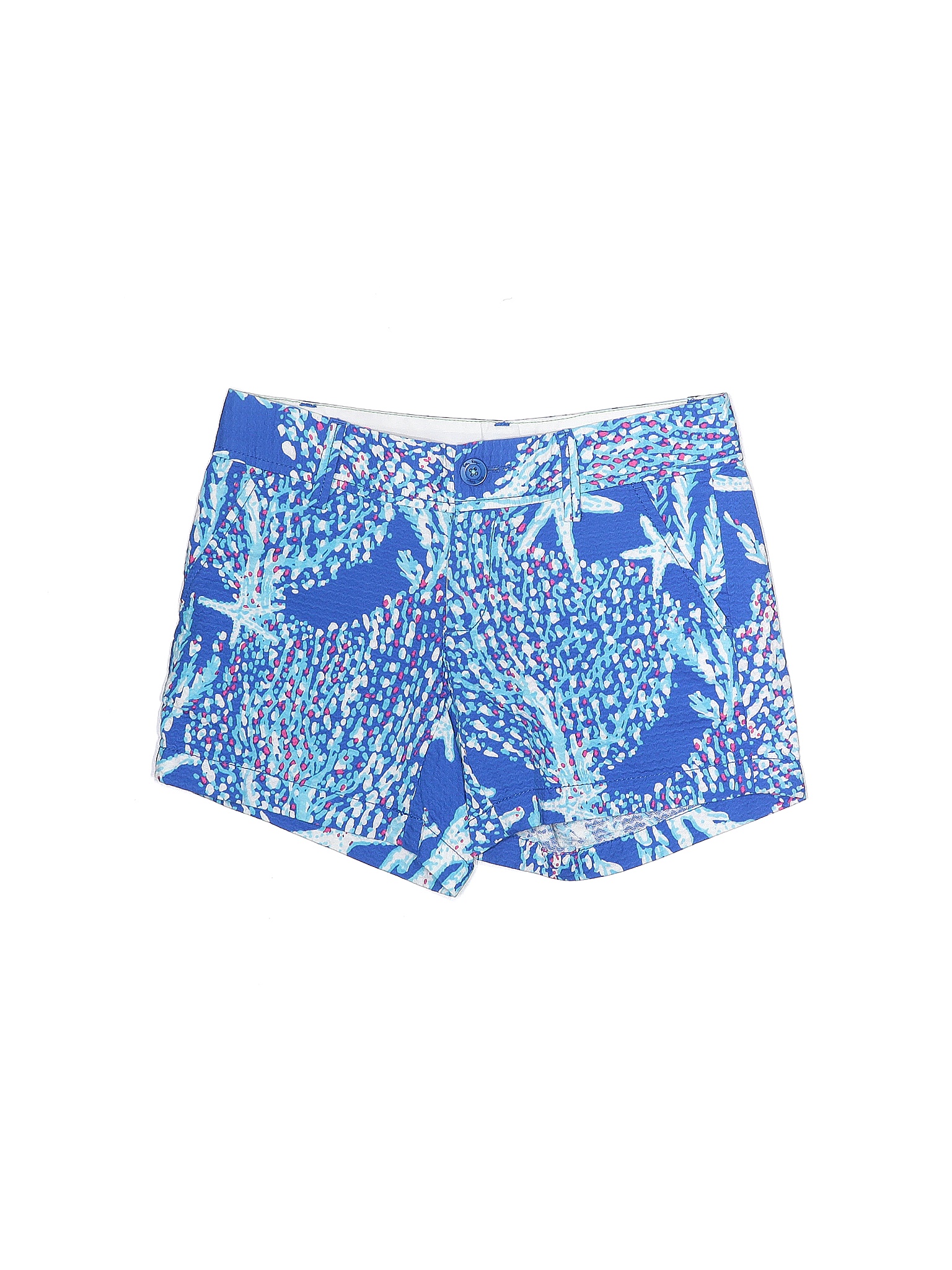 Lilly Pulitzer 100 Cotton Floral Blue Shorts Size 2 64 Off Thredup