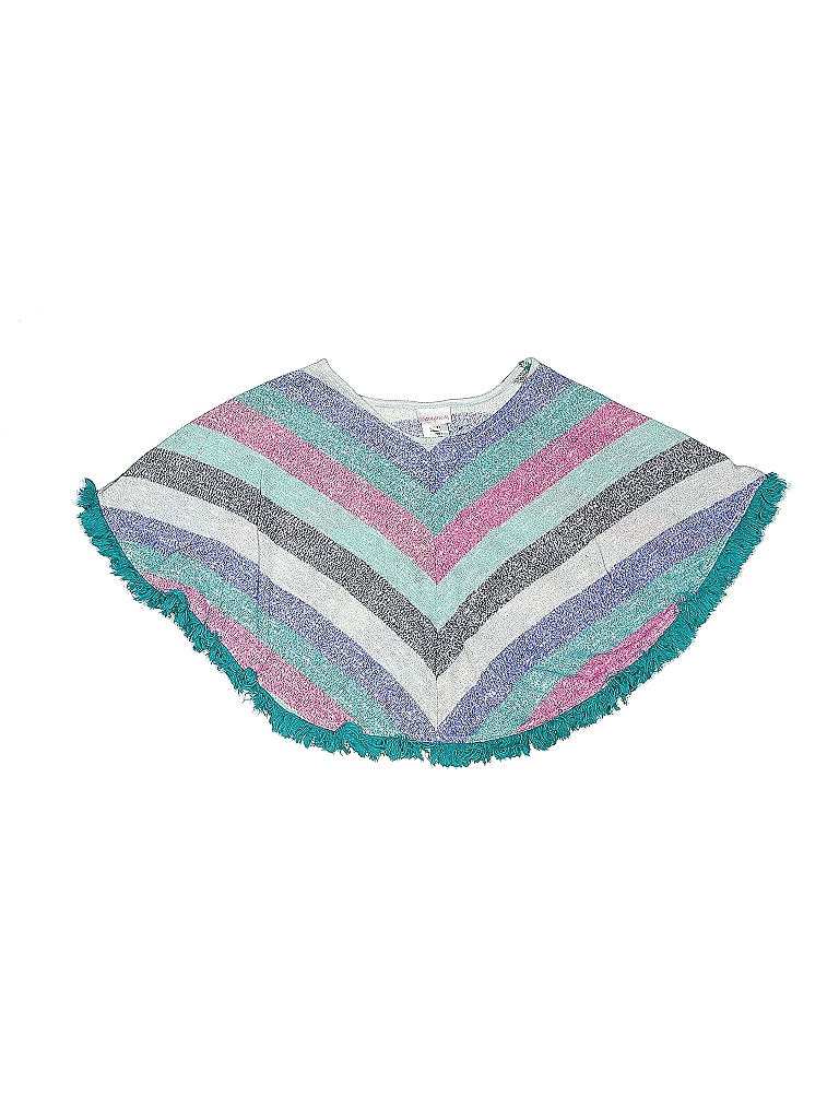 Youngland Chevron-herringbone Blue Poncho Size 4 - 58% off | thredUP