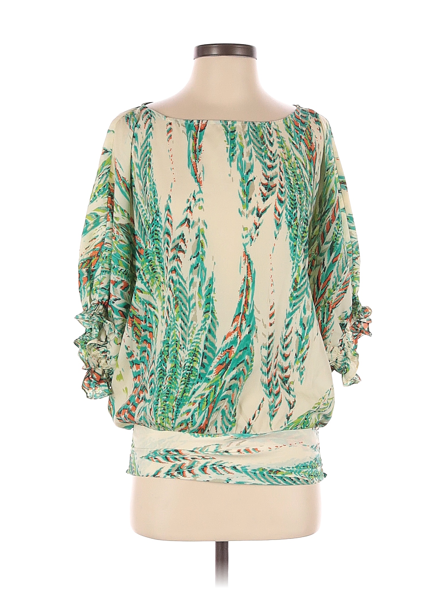 ECI 100% Polyester Chevron-herringbone Chevron Ivory Short Sleeve ...