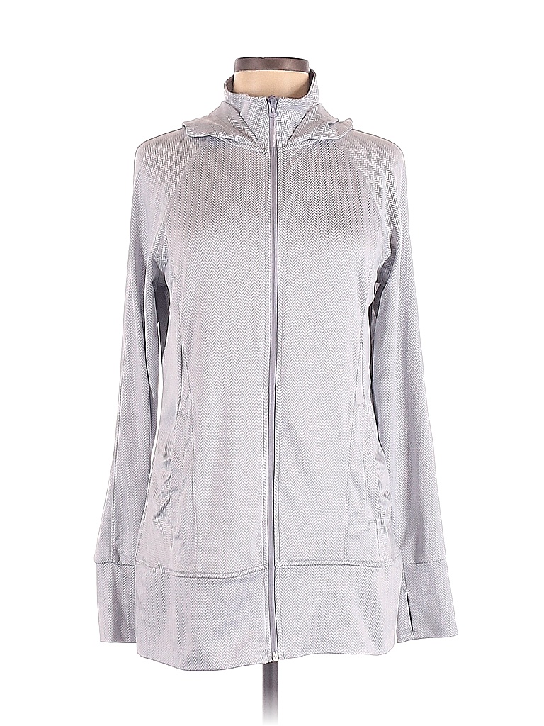 Mondetta Solid White Gray Track Jacket Size M - 78% off | thredUP