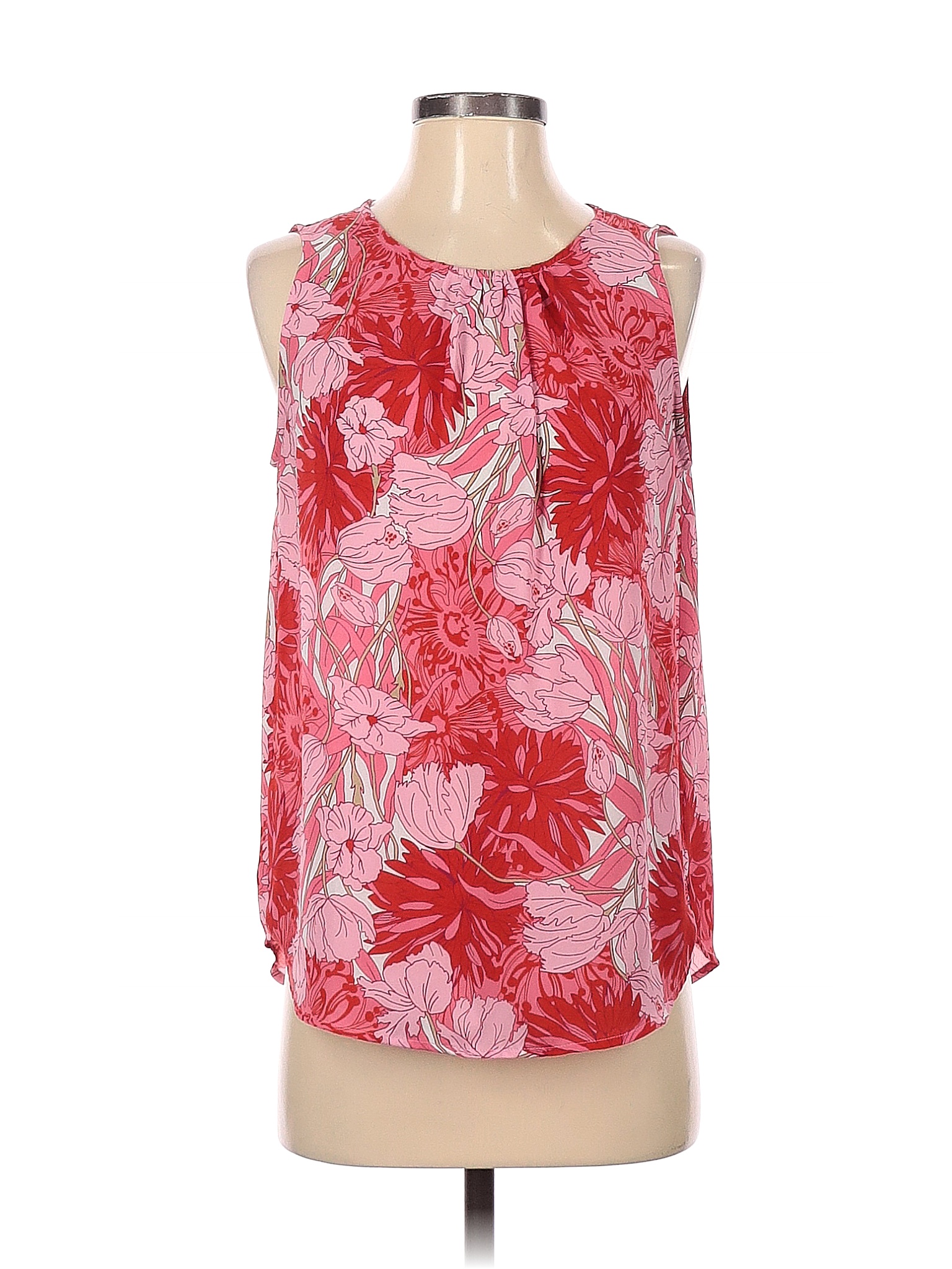 Violet And Claire 100 Polyester Floral Red Sleeveless Blouse Size S 72