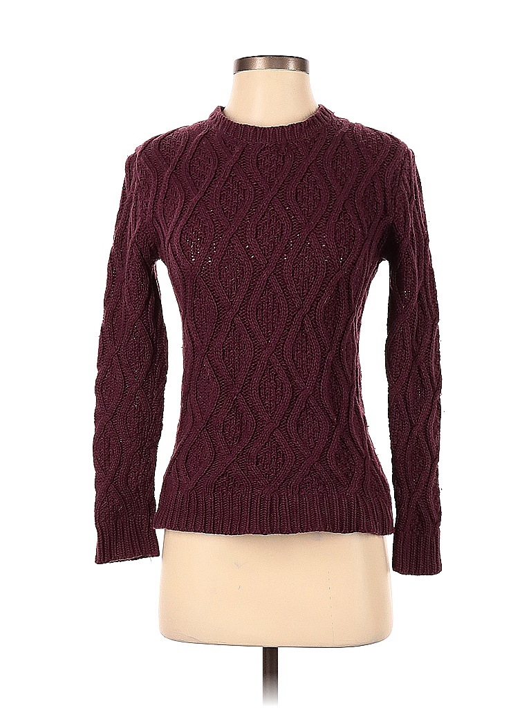 Ruby Moon Solid Color Block Maroon Burgundy Pullover Sweater Size S ...