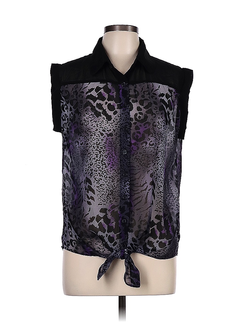 Perseption Concept 100% Polyester Black Sleeveless Blouse Size L - 55% ...