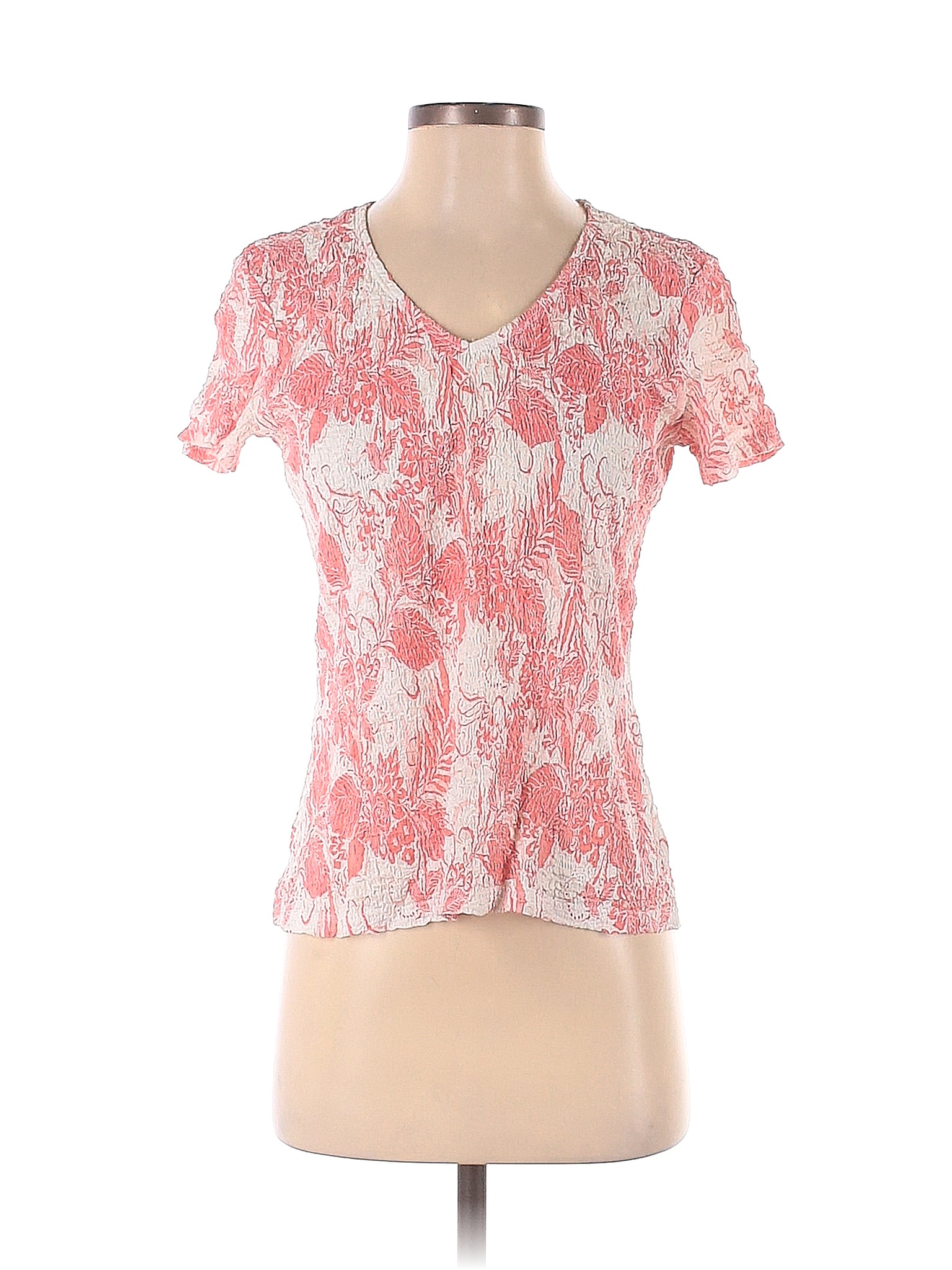 Jaclyn Smith Floral Pink Short Sleeve Top Size S 58 Off Thredup