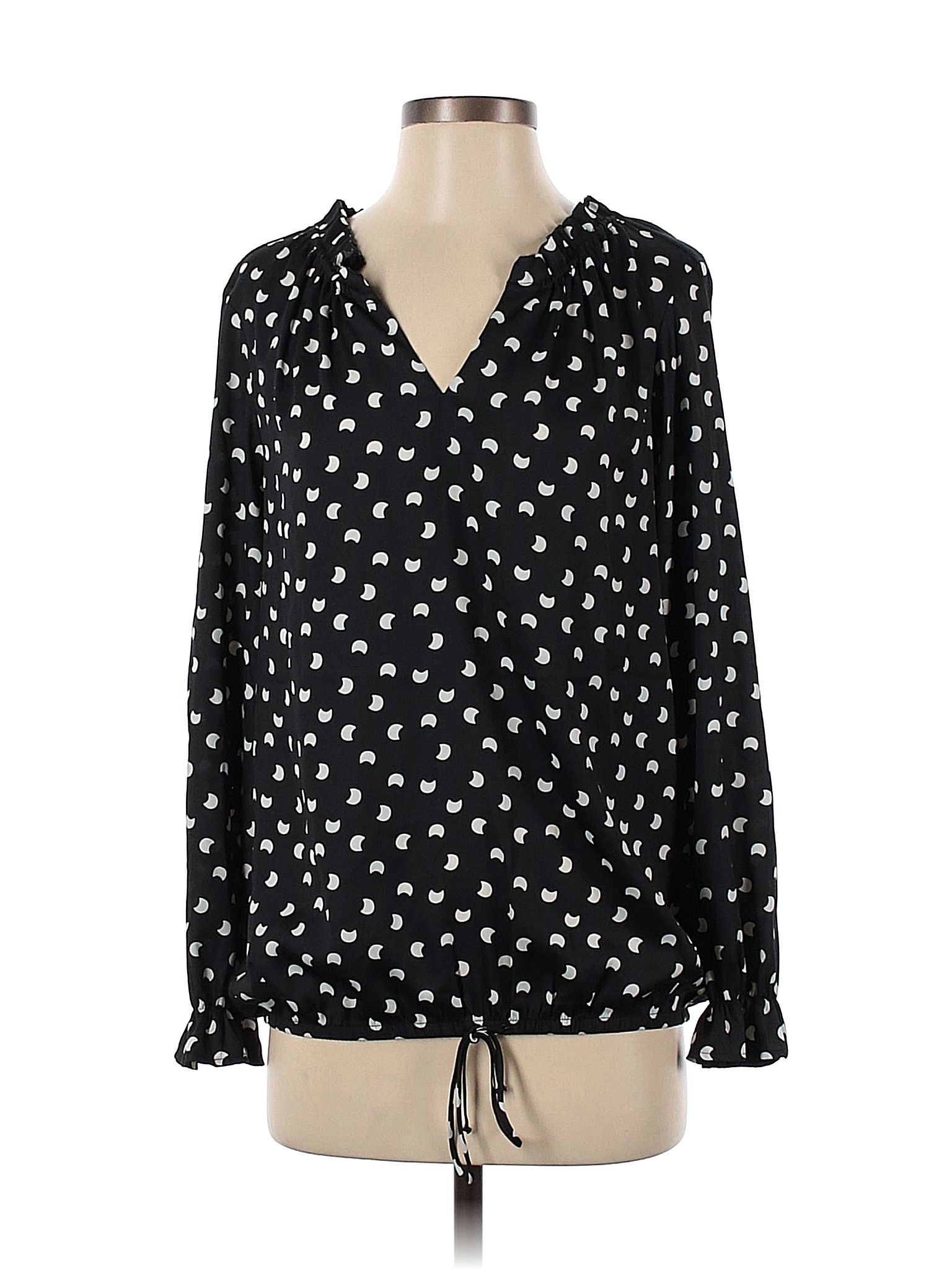 Left Coast by Dolan 100% Polyester Black Long Sleeve Blouse Size S - 85 ...