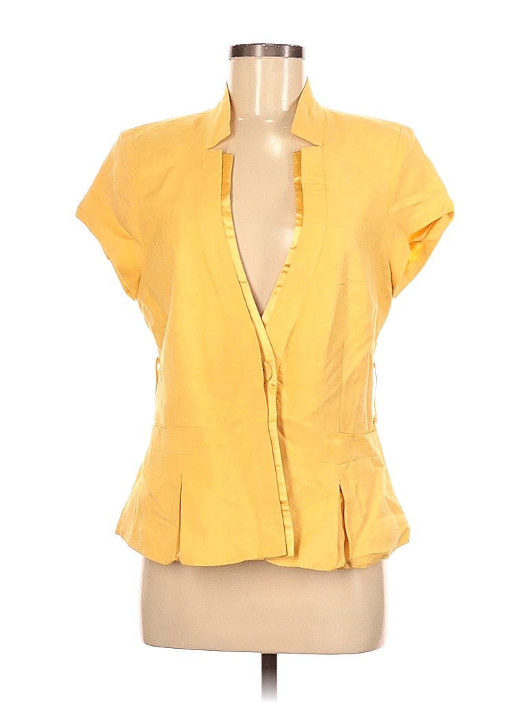Sabrina Lauren Solid Yellow Short Sleeve Blouse Size 8 72 Off Thredup