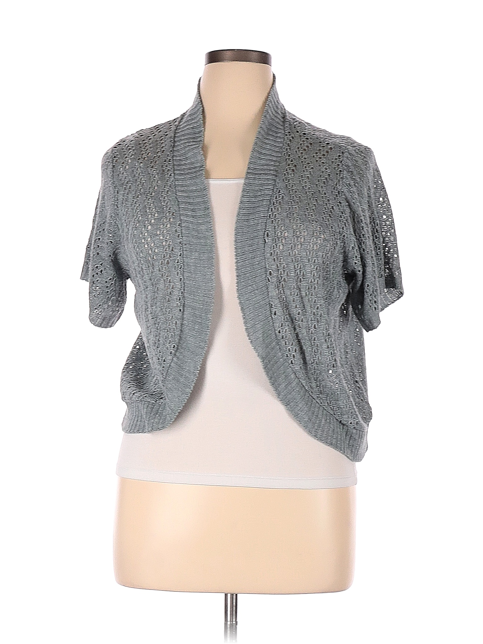 Faded Glory 100% Acrylic Solid Gray Shrug Size 2X (Plus) - 50% off ...