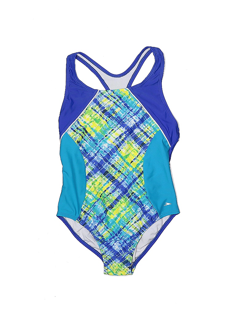 Speedo Plaid Blue One Piece Swimsuit Size 12 - 52% off | ThredUp