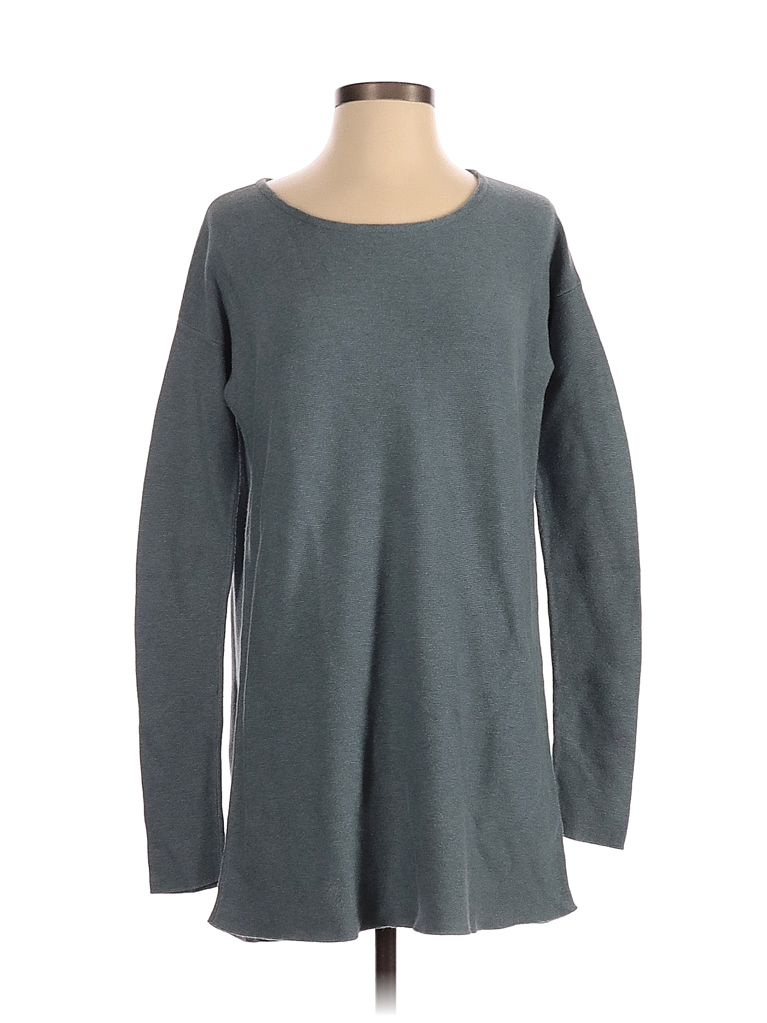 Peruvian Connection 100% Pima Cotton Solid Gray Blue Pullover Sweater ...