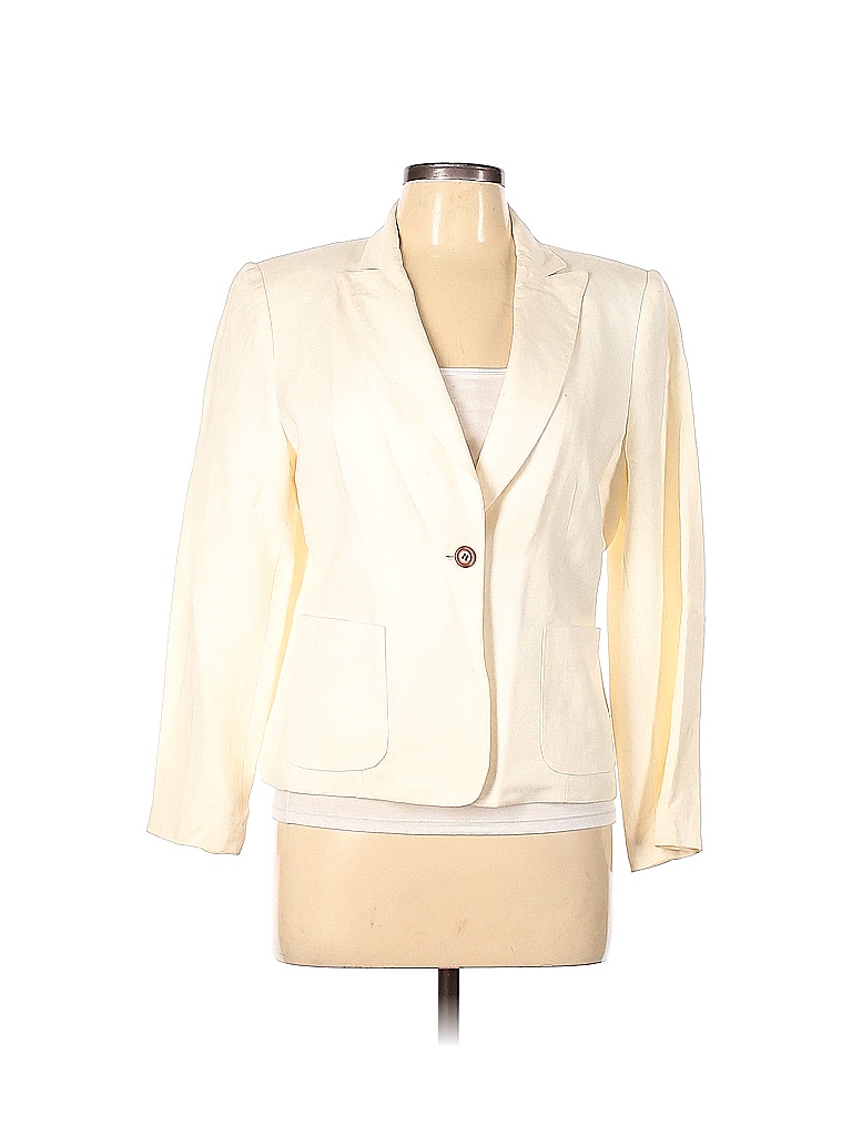 Kasper A.S.L. Solid Ivory Blazer Size 10 (Petite) - 86% off | thredUP