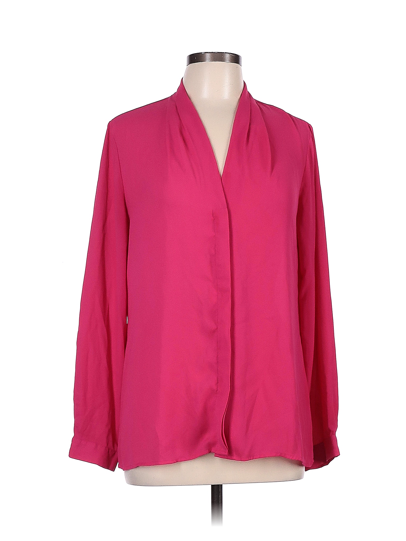 Violet & Claire 100% Polyester Solid Pink Long Sleeve Blouse Size L - 68% off | thredUP