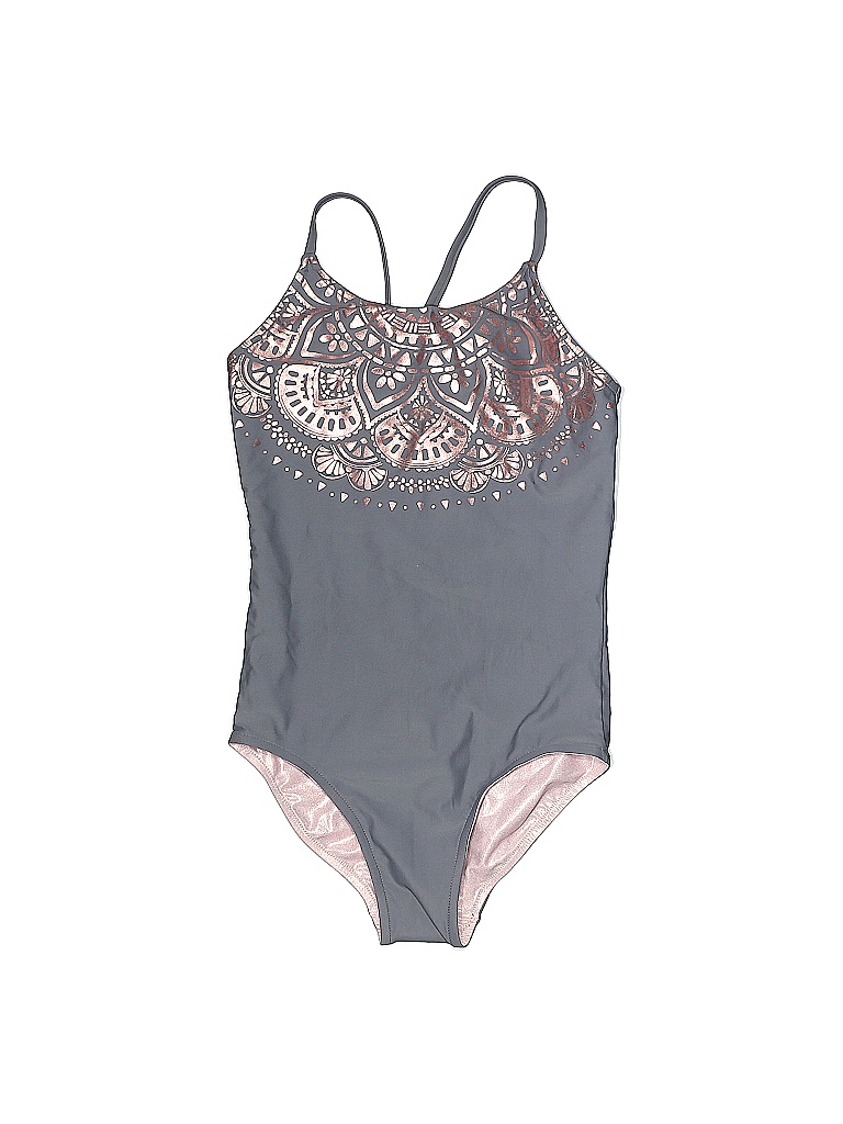 Justice Solid Gray One Piece Swimsuit Size 10 - 37% off | thredUP