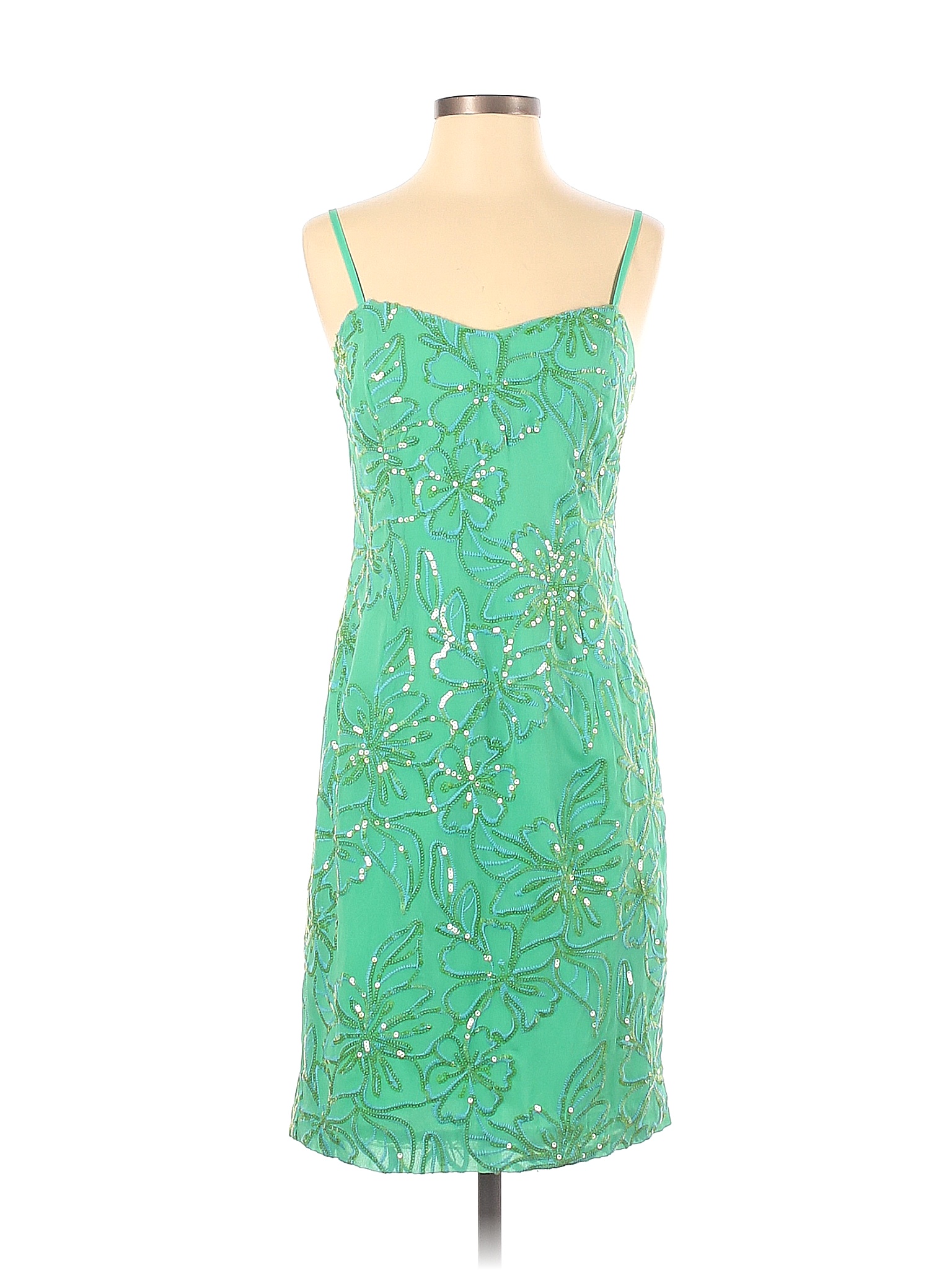 Lilly Pulitzer 100 Silk Colored Green Cocktail Dress Size 2 69 Off