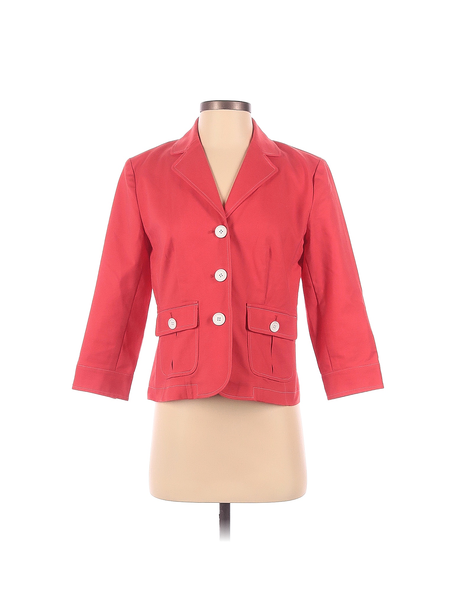 Peck & Peck Solid Pink Red Blazer Size 4 - 84% off | thredUP