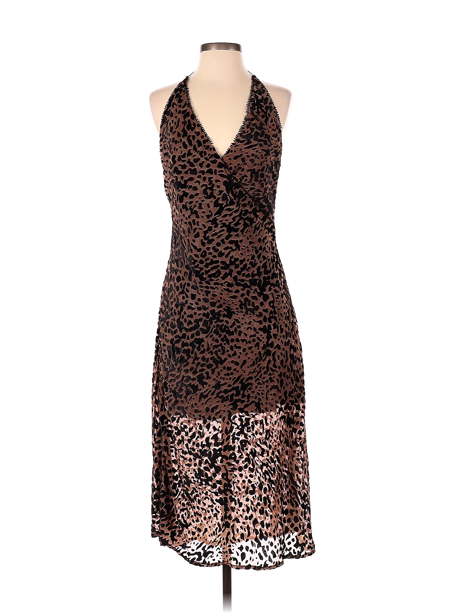Foxiedox Animal Print Leopard Print Multi Color Tan Casual Dress Size ...
