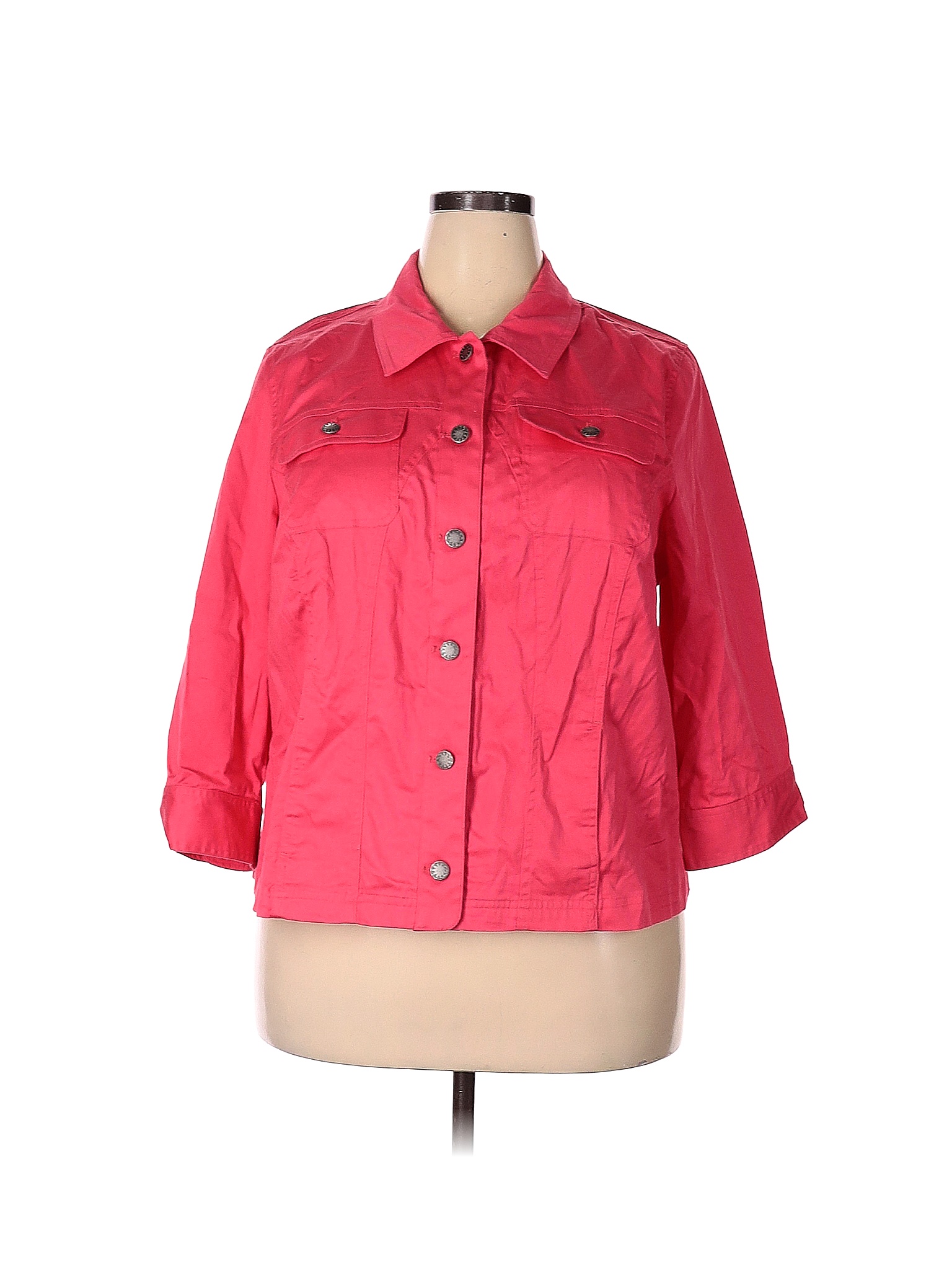 Cj Banks Solid Colored Pink Jacket Size 1X (Plus) - 80% off | thredUP