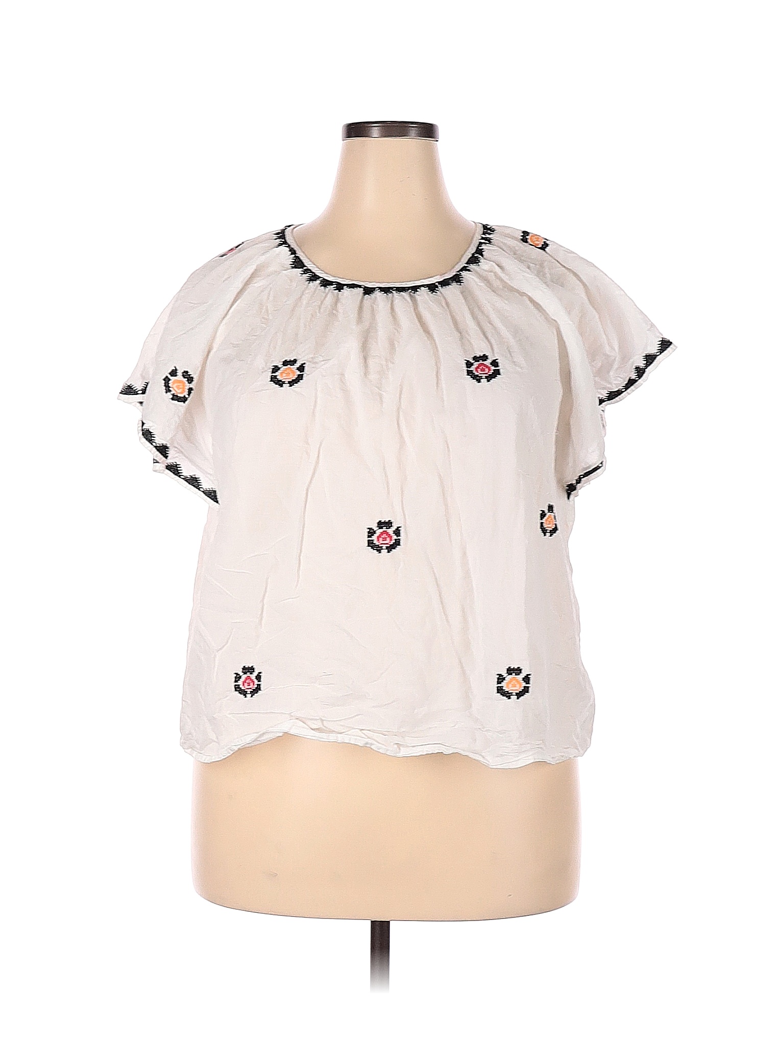 Madewell 100% Cotton White Short Sleeve Blouse Size XXL - 67% off | thredUP