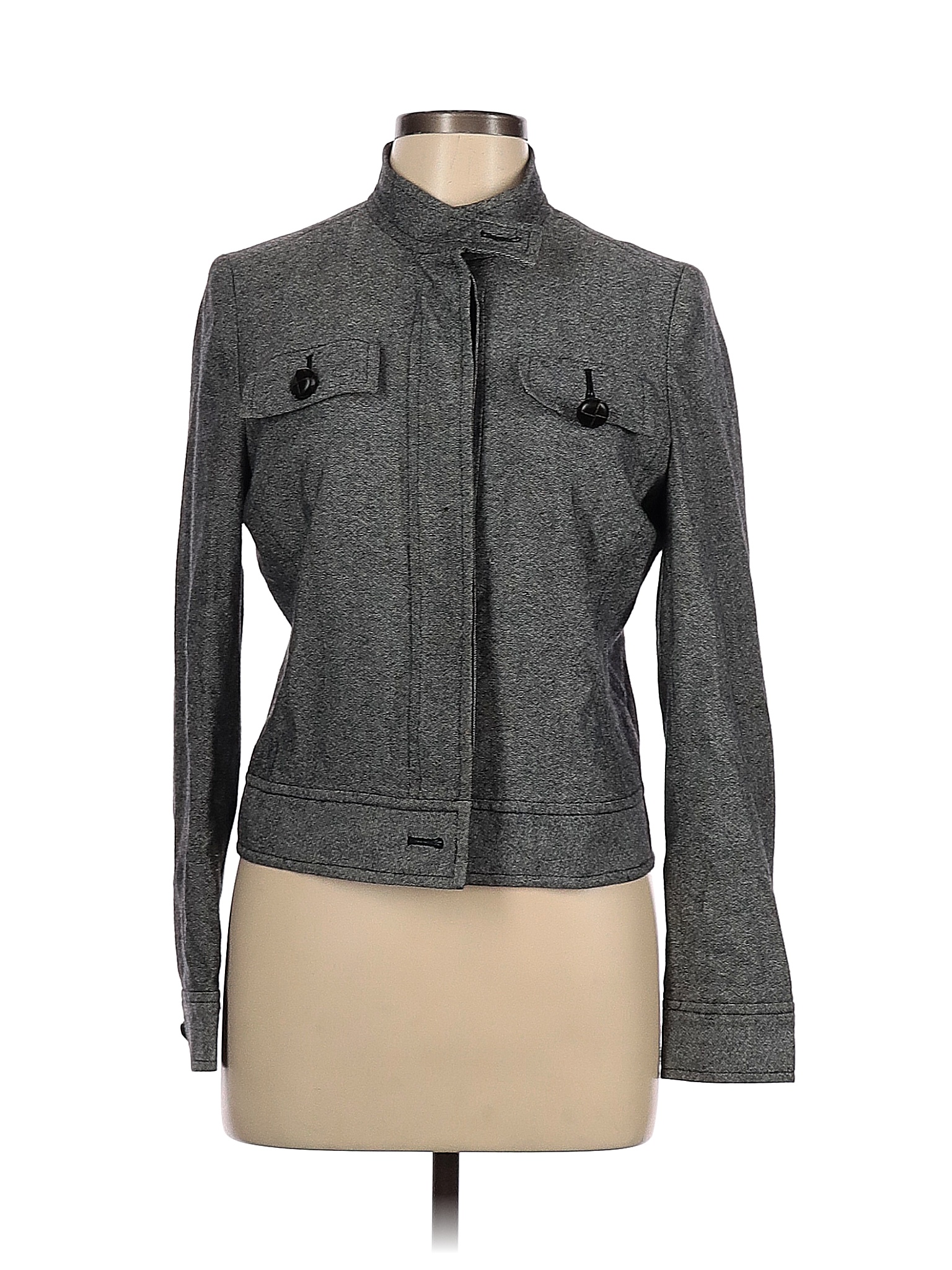 Tommy Hilfiger Solid Gray Jacket Size 10 - 90% off | thredUP