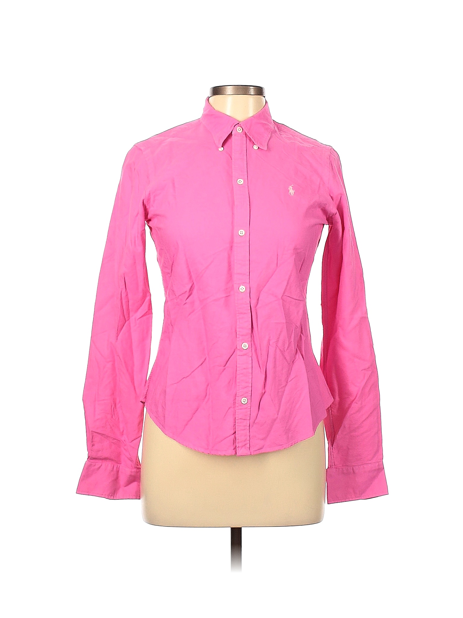 Ralph Lauren 100% Cotton Solid Pink Long Sleeve Button-Down Shirt Size 8 - 74% off | thredUP
