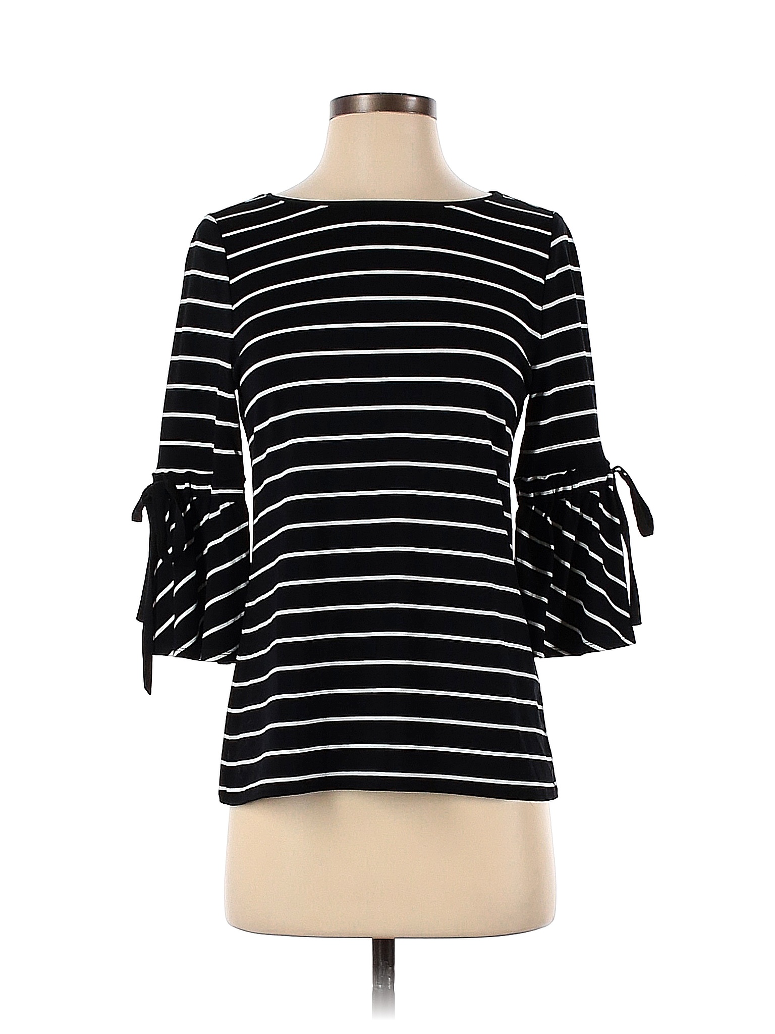 White House Black Market Stripes Black Long Sleeve Top Size XS - 94% ...