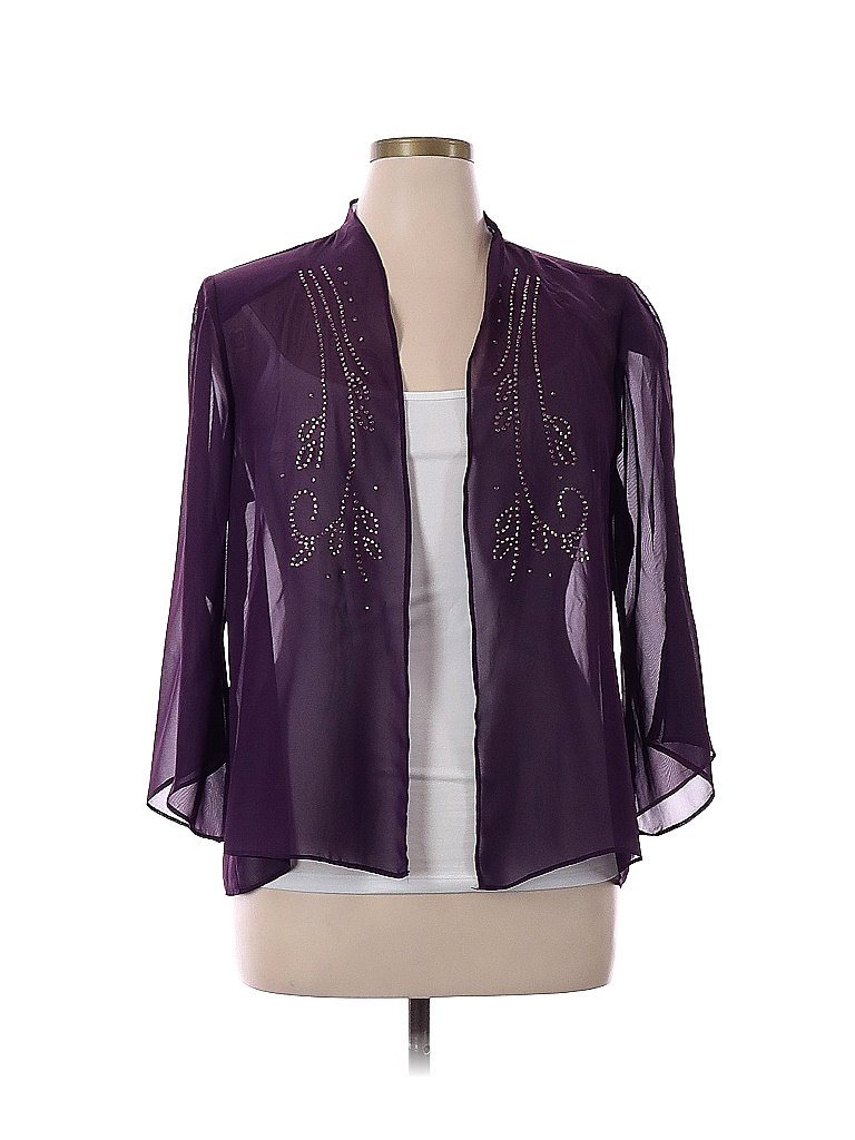 Anthony Richards 100% Polyester Solid Purple Cardigan Size 14 - 46% off ...