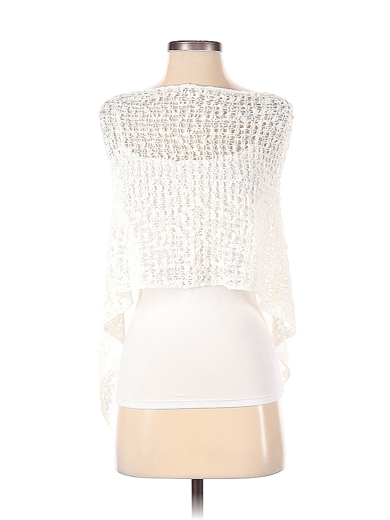 Van Klee 100% Polyester Solid White Ivory Poncho One Size - 70% off ...