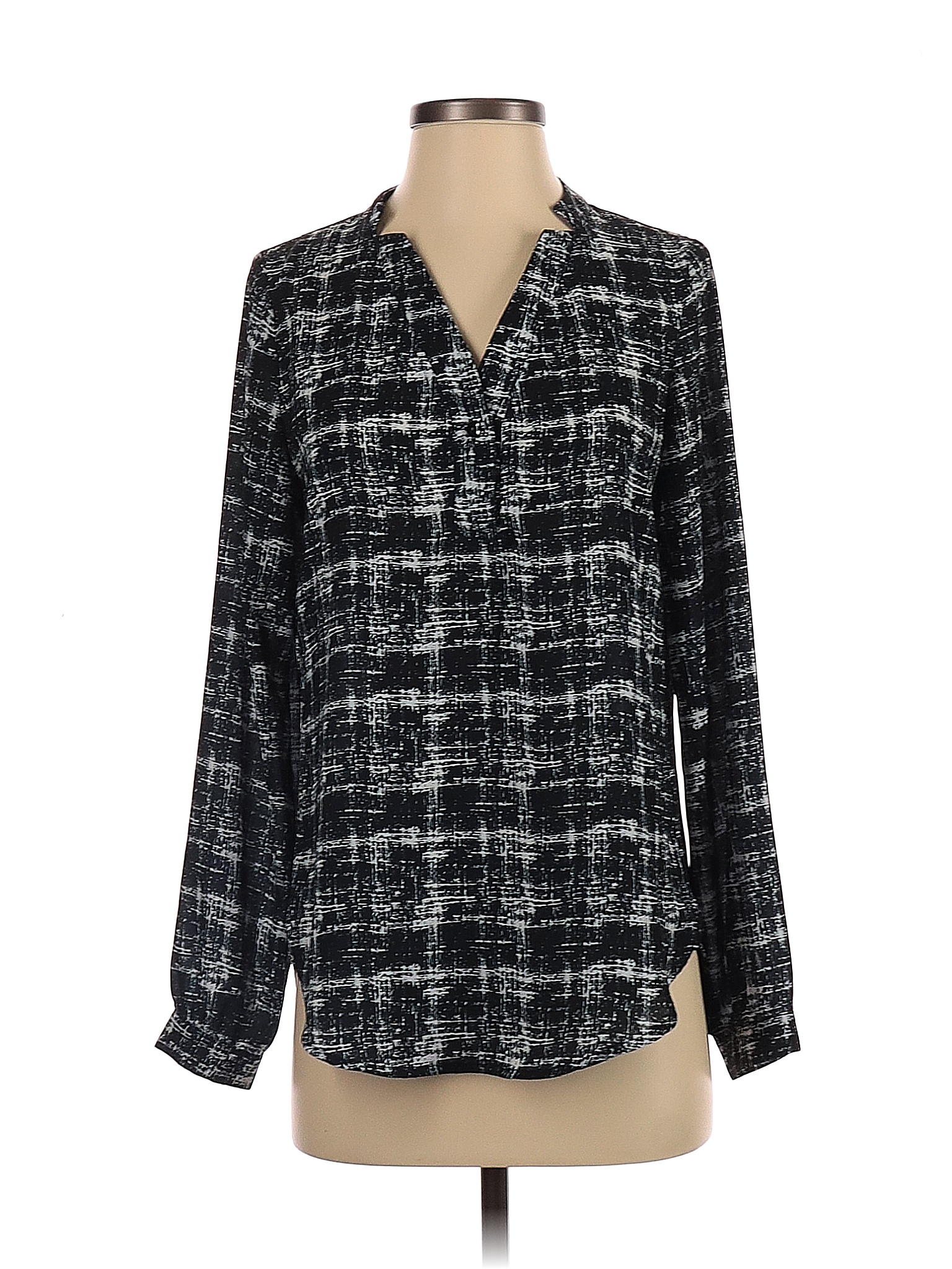 Sheinside Plaid Black Long Sleeve Blouse Size S - 78% off | thredUP