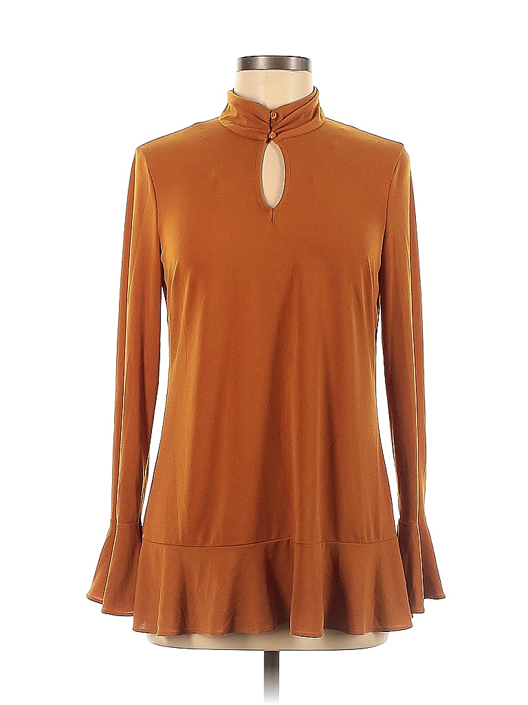 ECI Solid Orange Long Sleeve Blouse Size M - 76% off | thredUP