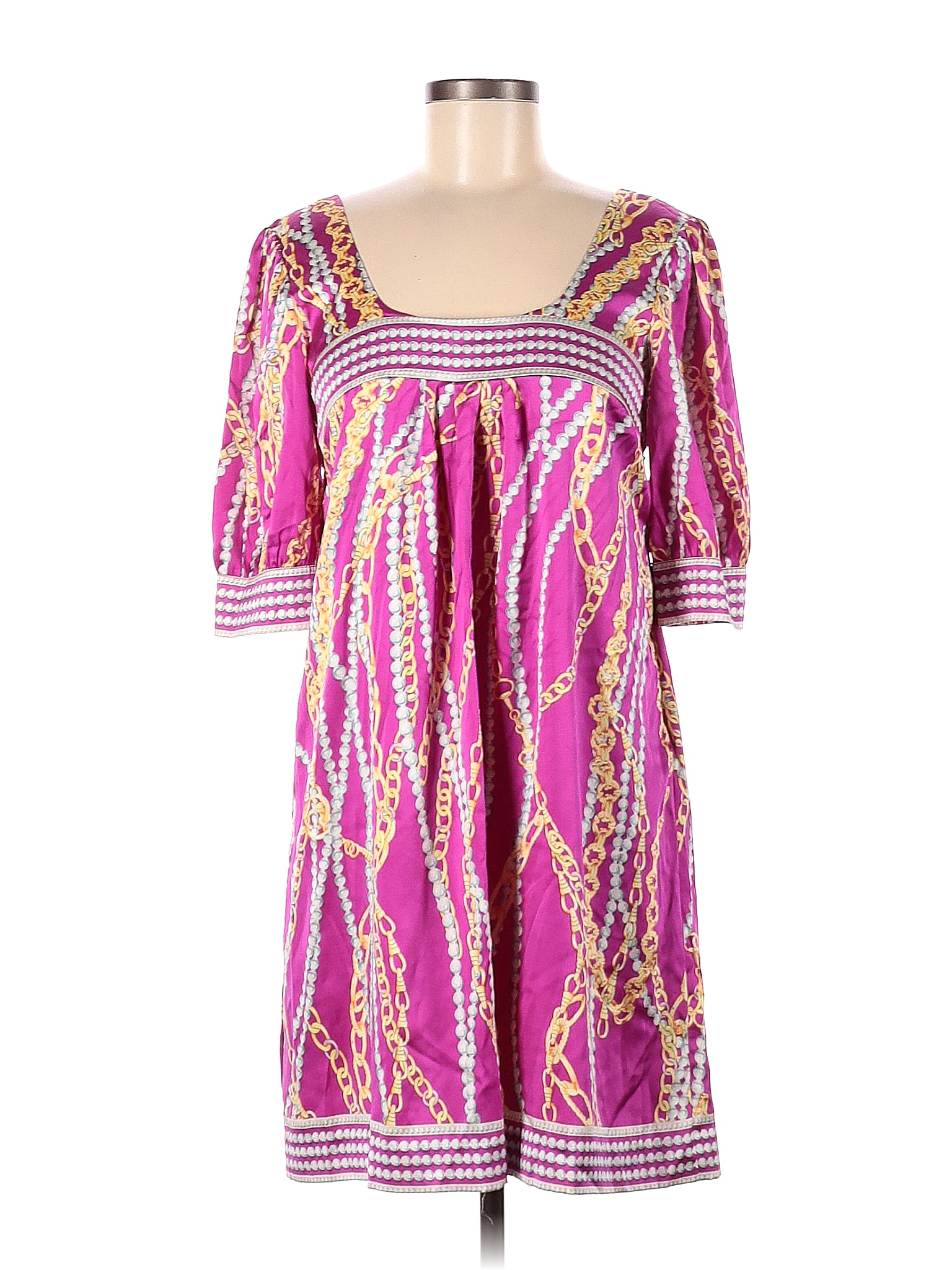 Eci 100 Polyester Multi Color Pink Casual Dress Size 6 89 Off Thredup