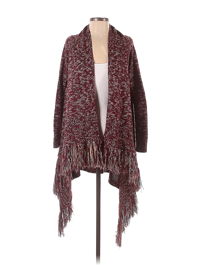 Forever 21 100% Acrylic Marled Multi Color Burgundy Cardigan Size S ...