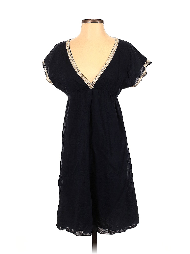 Collective Clothing 100% Cotton Solid Black Blue Casual Dress Size S ...