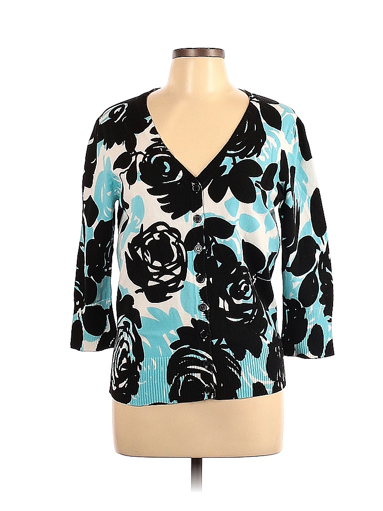 ECI Floral Black Cardigan Size L - 78% off | thredUP