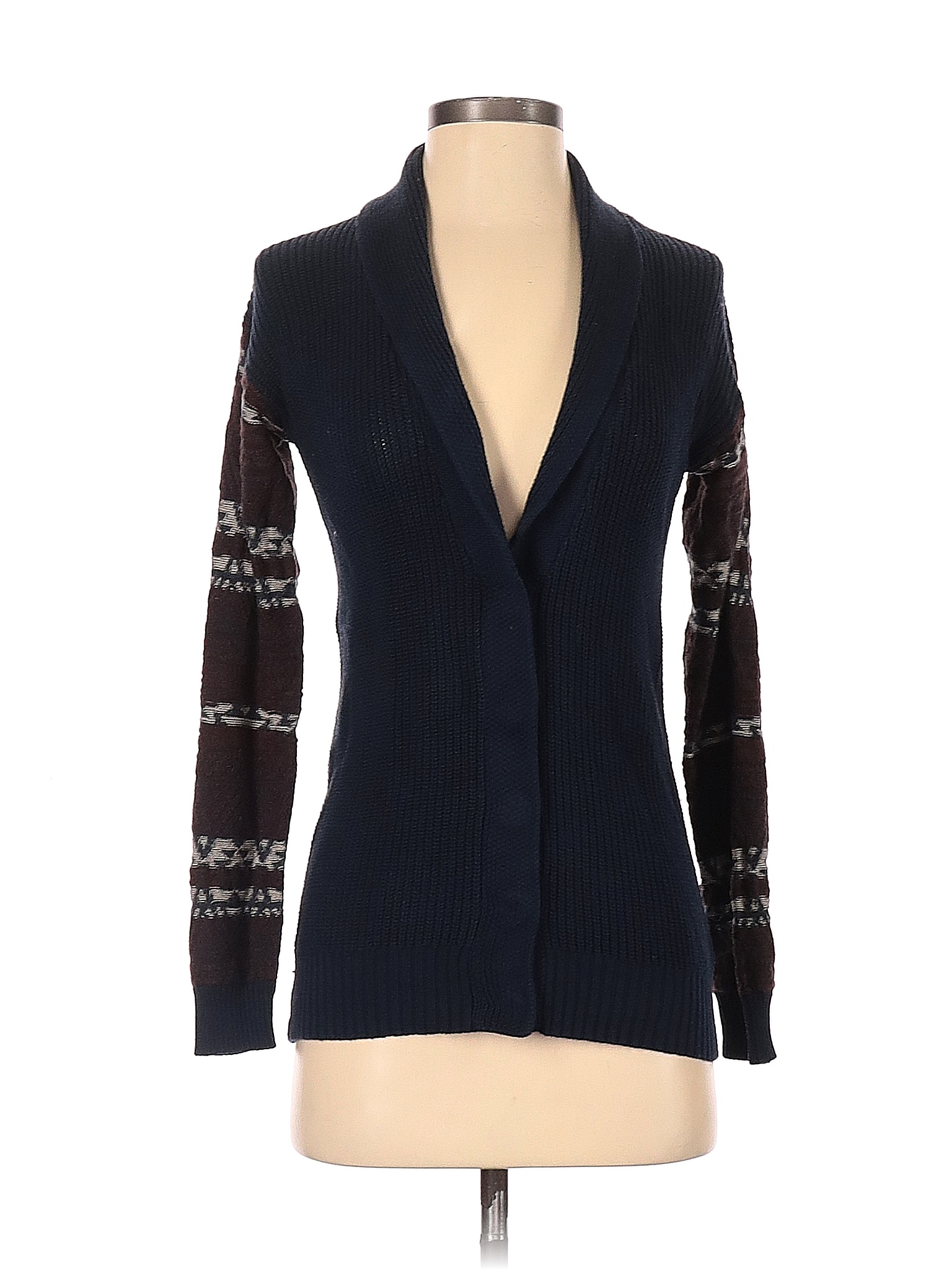 Rubbish Solid Color Block Black Blue Cardigan Size XS - 85% off | thredUP