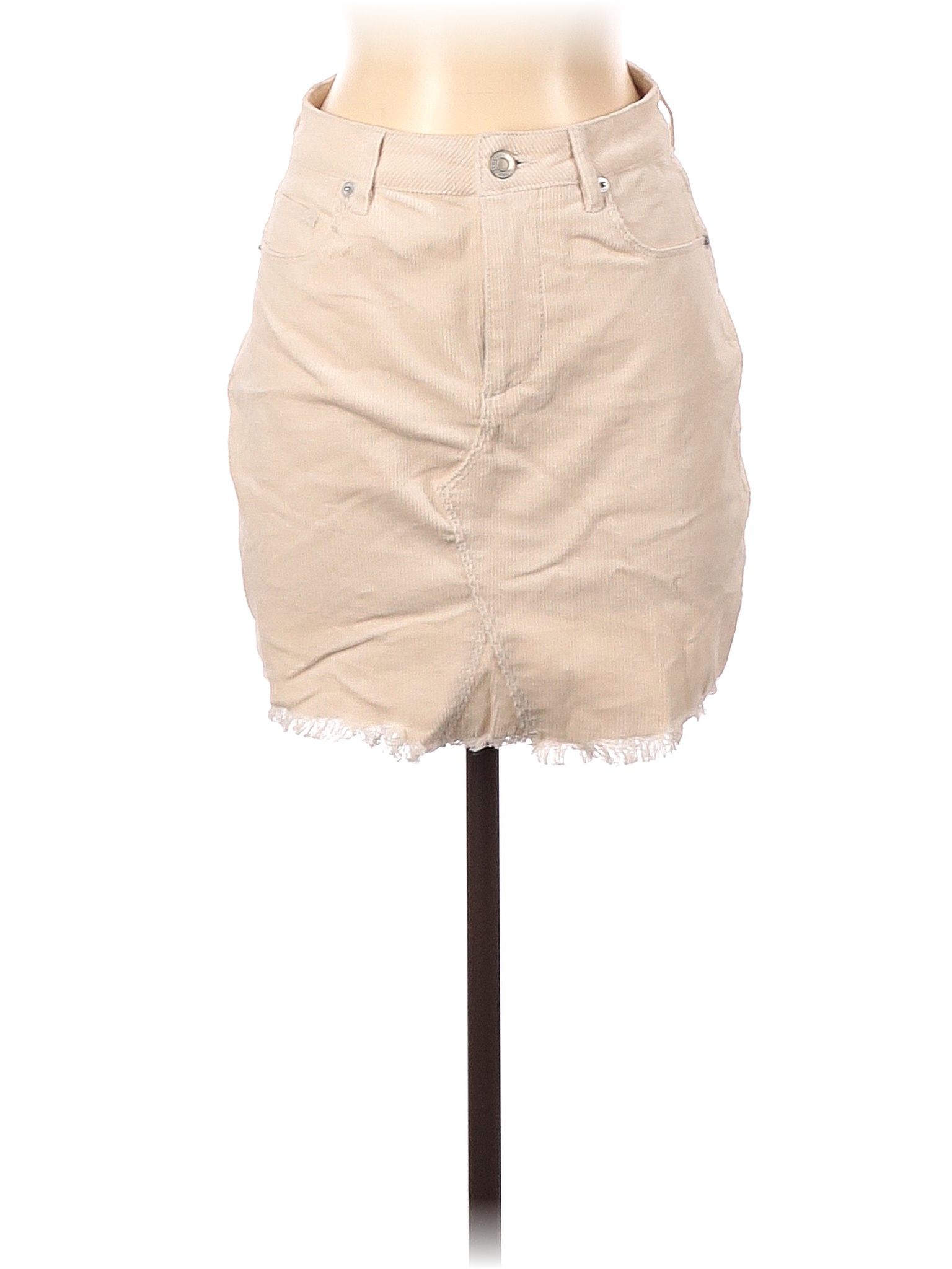 Love Tree Solid Tan Ivory Denim Skirt Size S - 62% off | thredUP