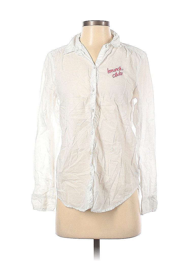 Aerie 100% Cotton Solid Ivory White Long Sleeve Button-Down Shirt Size XS - 71% off | thredUP