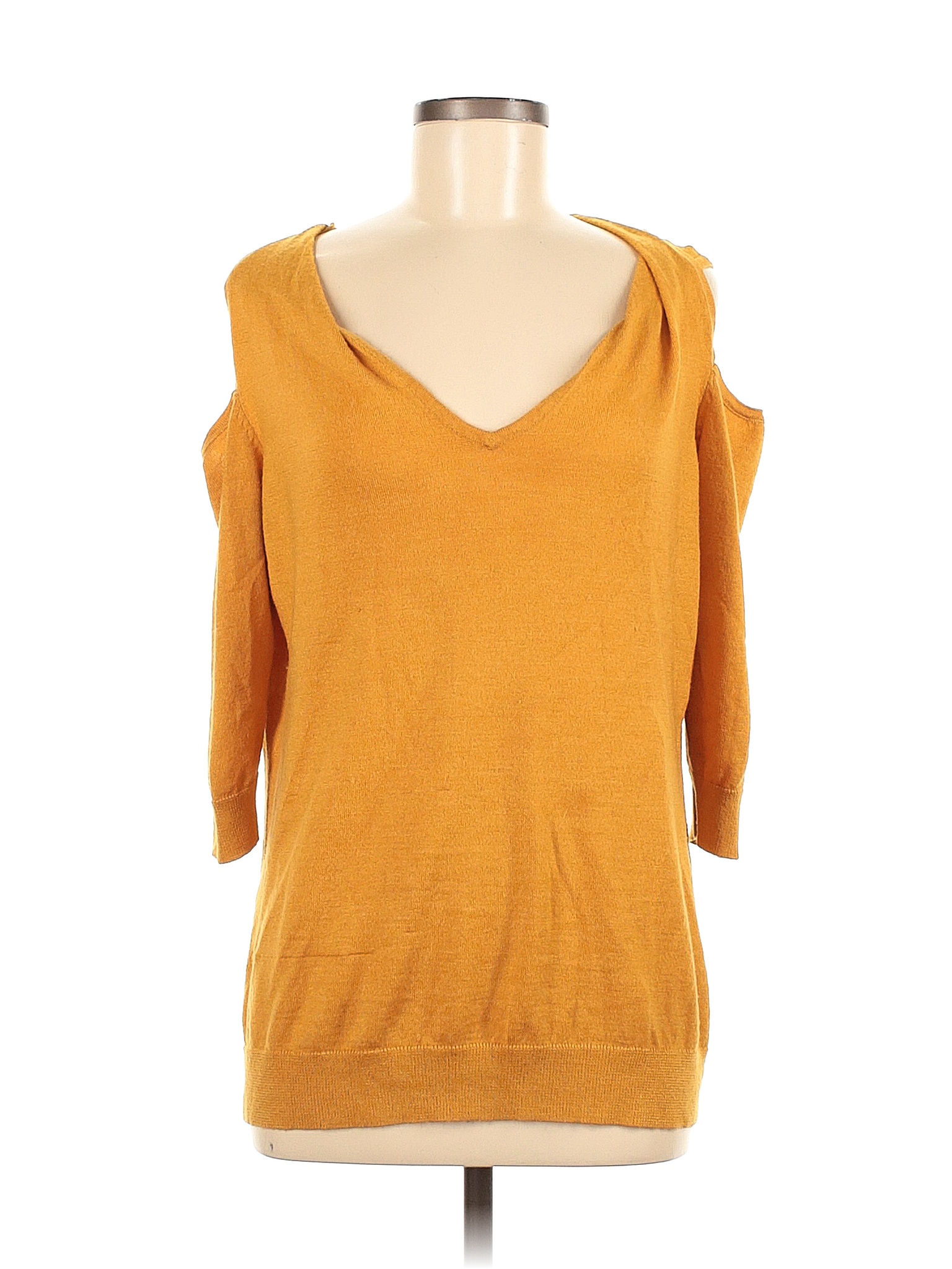 Ashley Stewart Solid Yellow Pullover Sweater Size 14 - 16 Plus (Plus ...