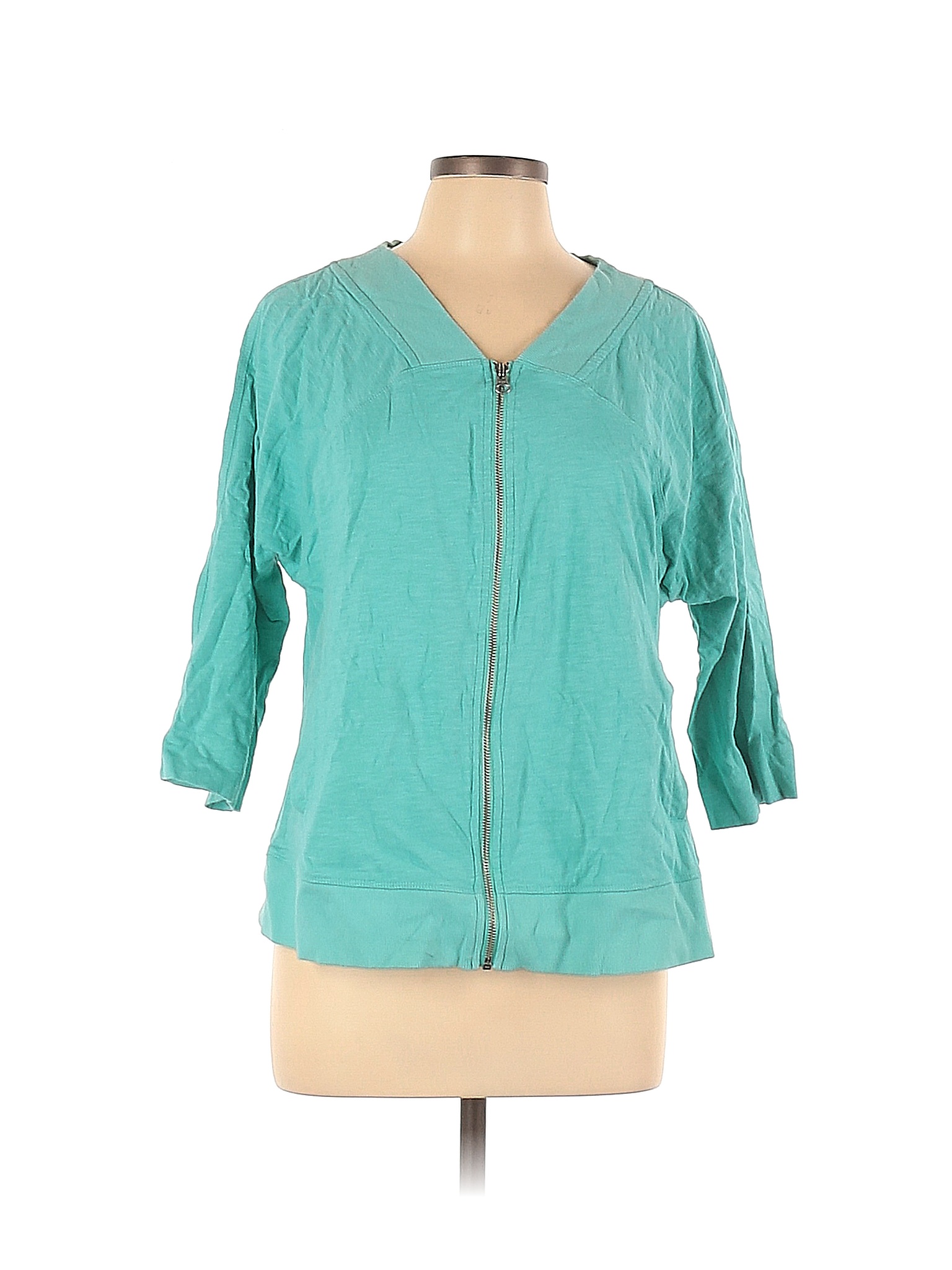 Cj Banks 100 Cotton Solid Blue Jacket Size X 82 Off Thredup