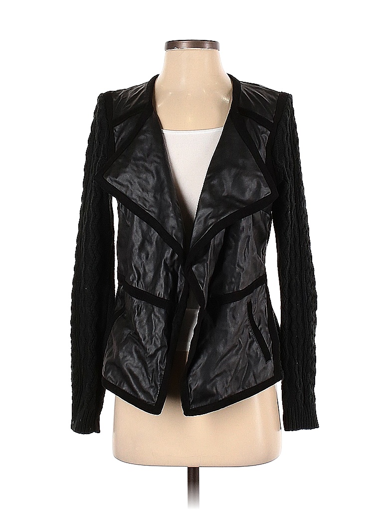 Elevenses Solid Black Faux Leather Jacket Size XS - 78% off | thredUP