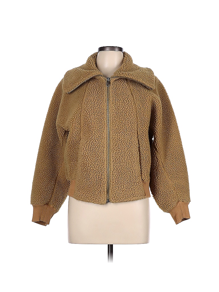 Uniqlo 100% Polyester Solid Brown Yellow Jacket Size L - 60% off | thredUP