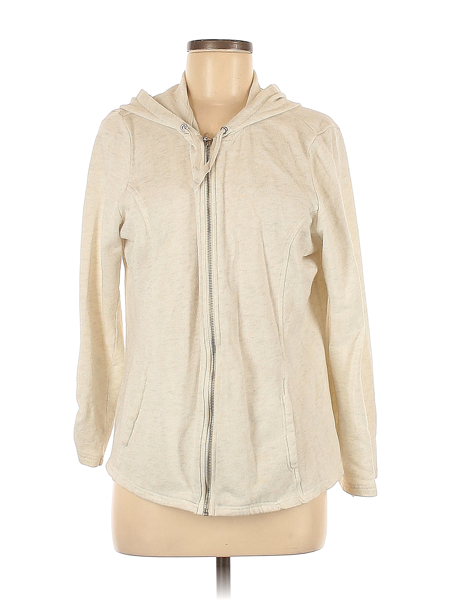 Style&Co Solid Colored Ivory Zip Up Hoodie Size L - 76% off | thredUP
