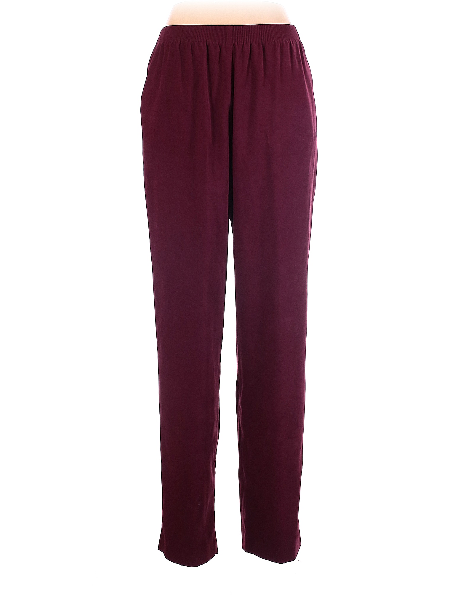 Allison Daley Solid Maroon Burgundy Casual Pants Size 12 68 Off