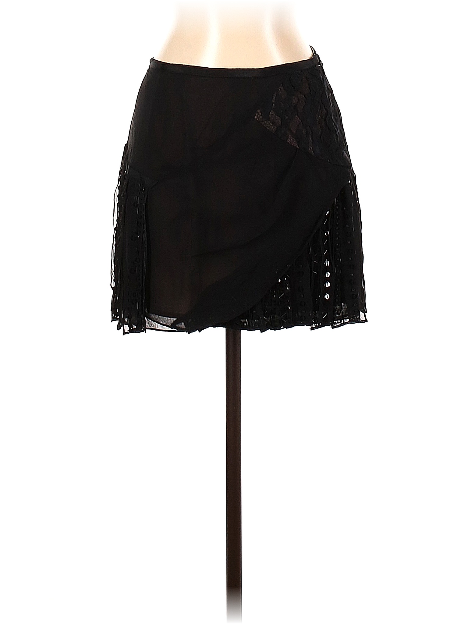 Nanette Lepore 100% Silk Solid Black Silk Skirt Size 0 - 87% off | thredUP