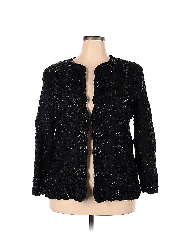 Assorted Brands Solid Black Jacket Size 20 (Plus) - 68% off | thredUP