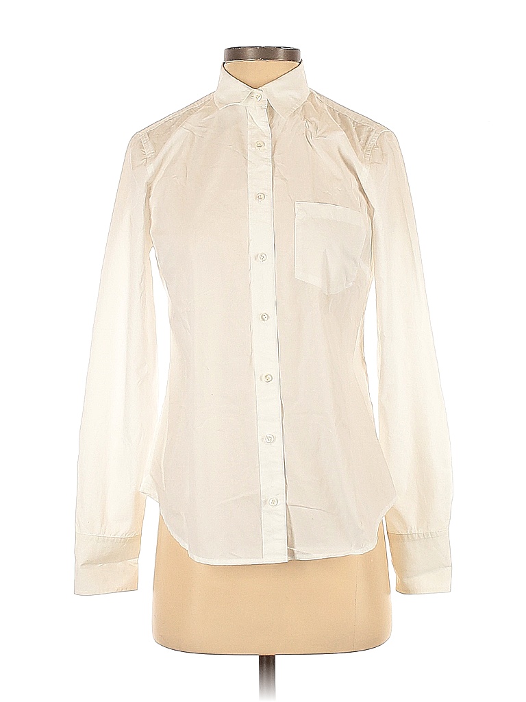 J.Crew Solid Ivory White Long Sleeve Button-Down Shirt Size 2 - 87% off | thredUP