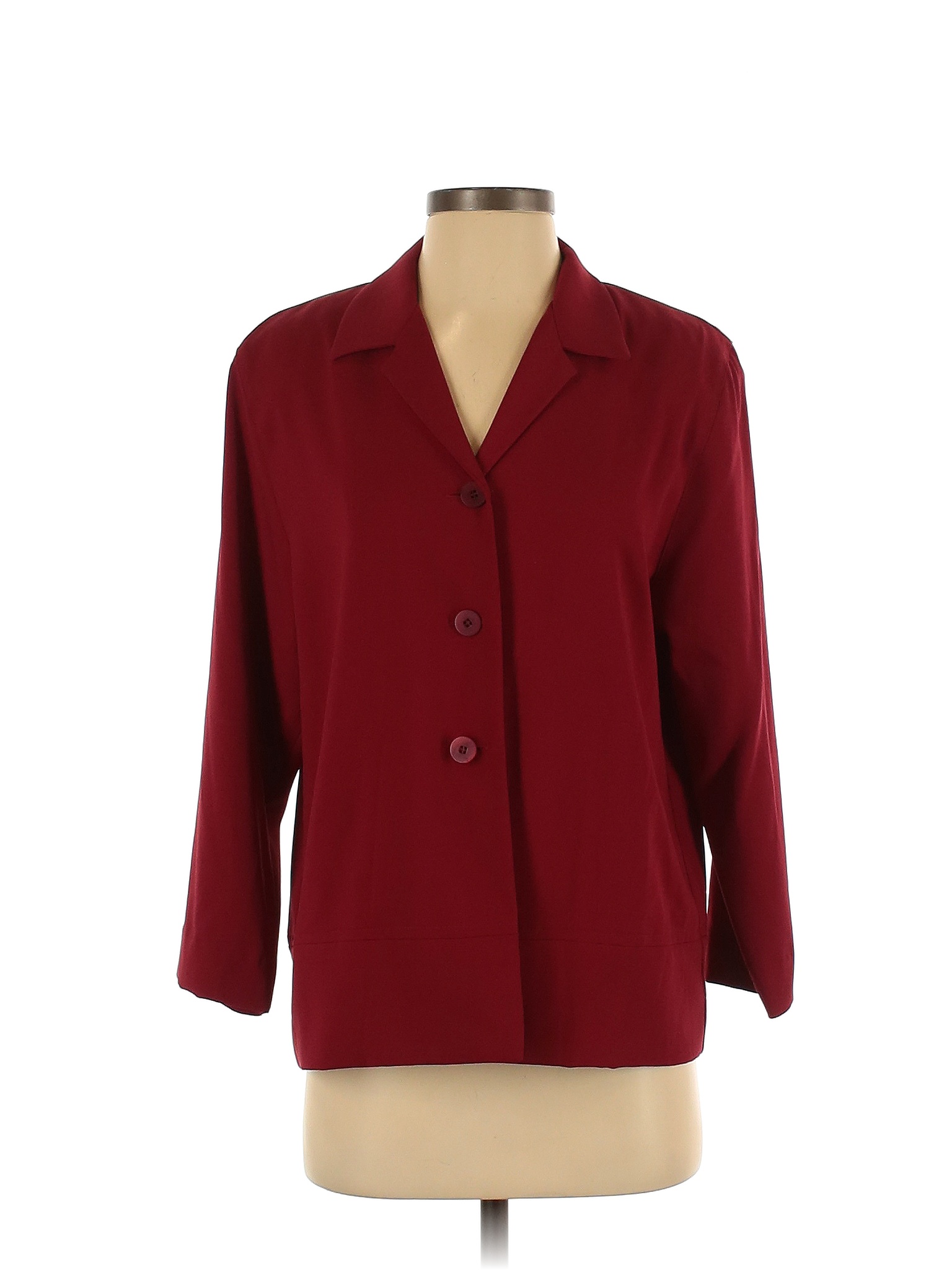 Doncaster 100% Polyester Solid Colored Red Jacket Size S - 90% off ...