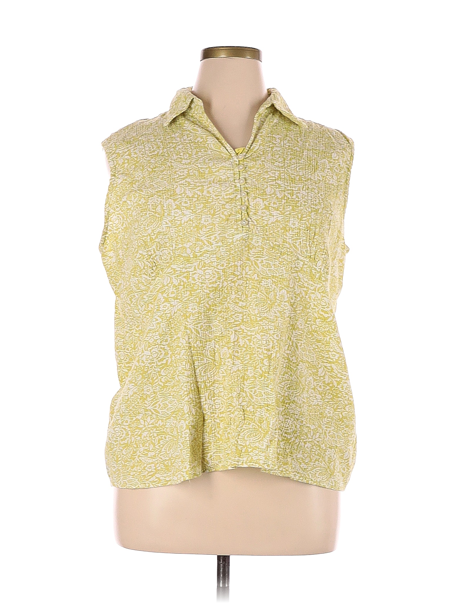 Cj Banks Floral Green Sleeveless Blouse Size 1X (Plus) - 70% off | thredUP