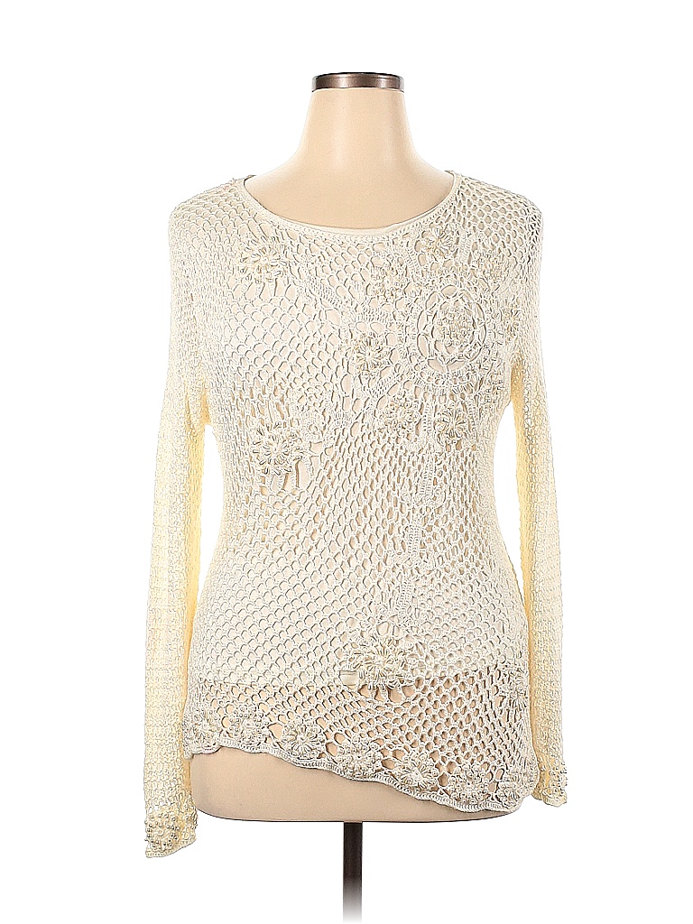 Peck And Peck Solid Ivory Long Sleeve Top Size Xl 75 Off Thredup